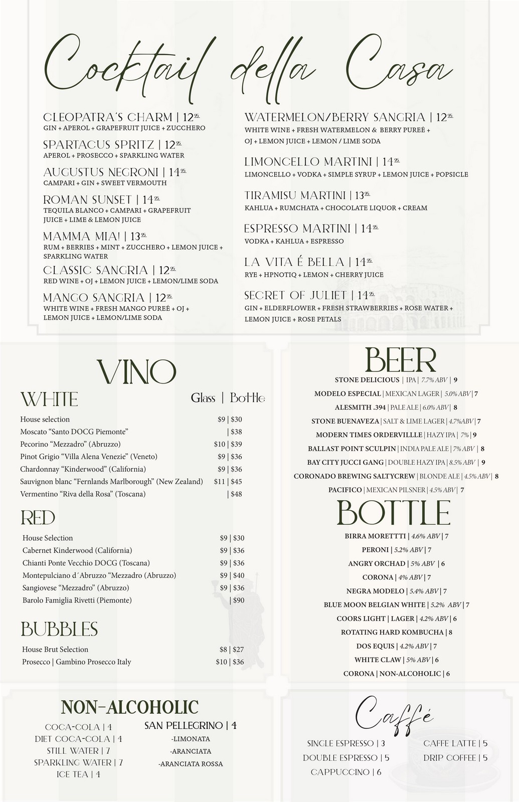View Our San Diego Italian Restaurant Menu | Chula Vista Pasta